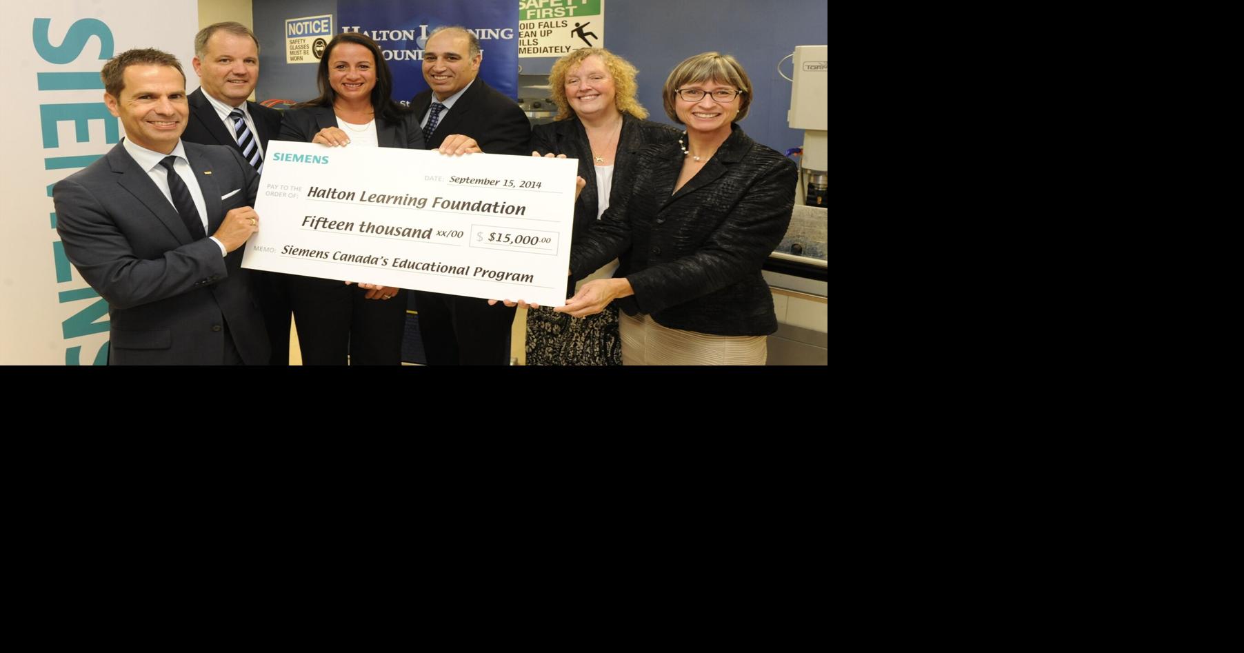 Siemens donates $15K to Garth Webb S.S. new manufacturing program