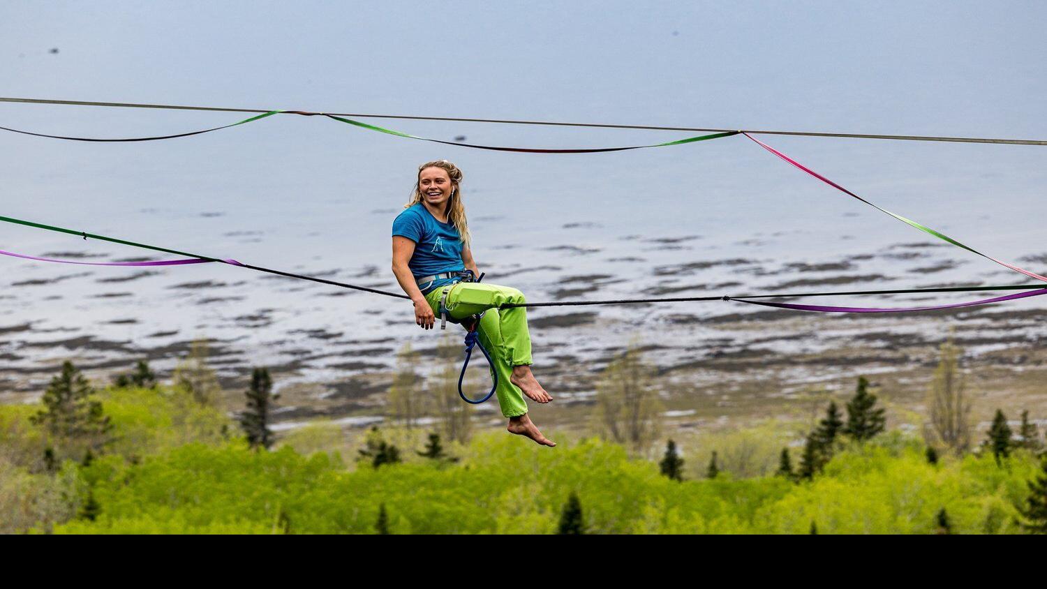 Milton highliner getting unique views of the world