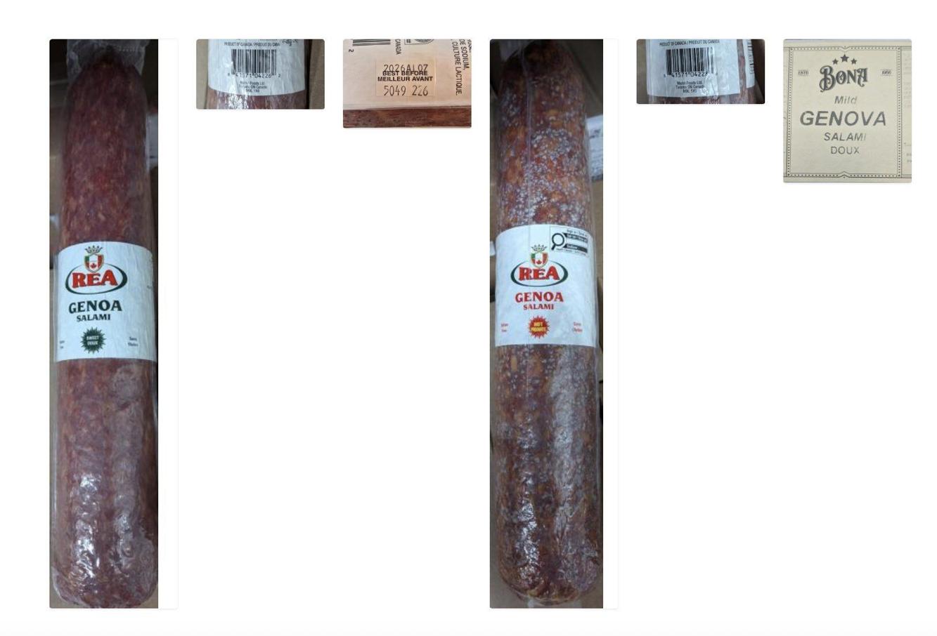 Food recall warning for salami sold in Canada