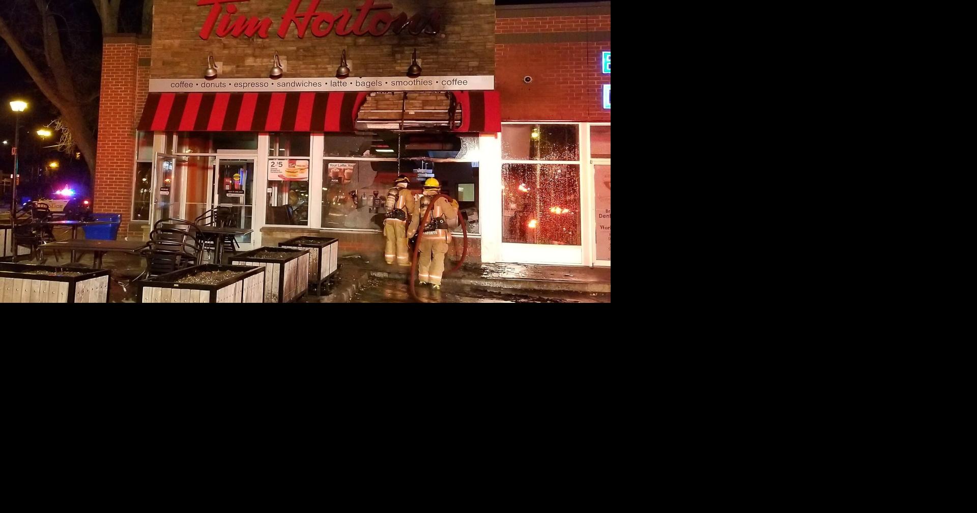 Suspicious fire overnight at Tim Hortons in downtown Burlington