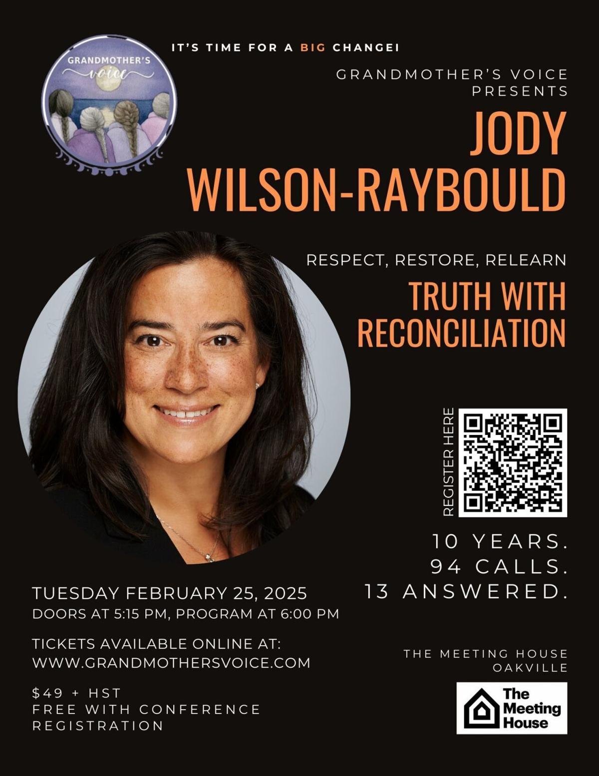 Jody Wilson-Raybould to speak at Oakville Indigenous event