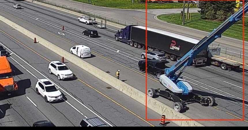 Serious traffic jam on QEW in Oakville and Burlington with 'all lanes ...