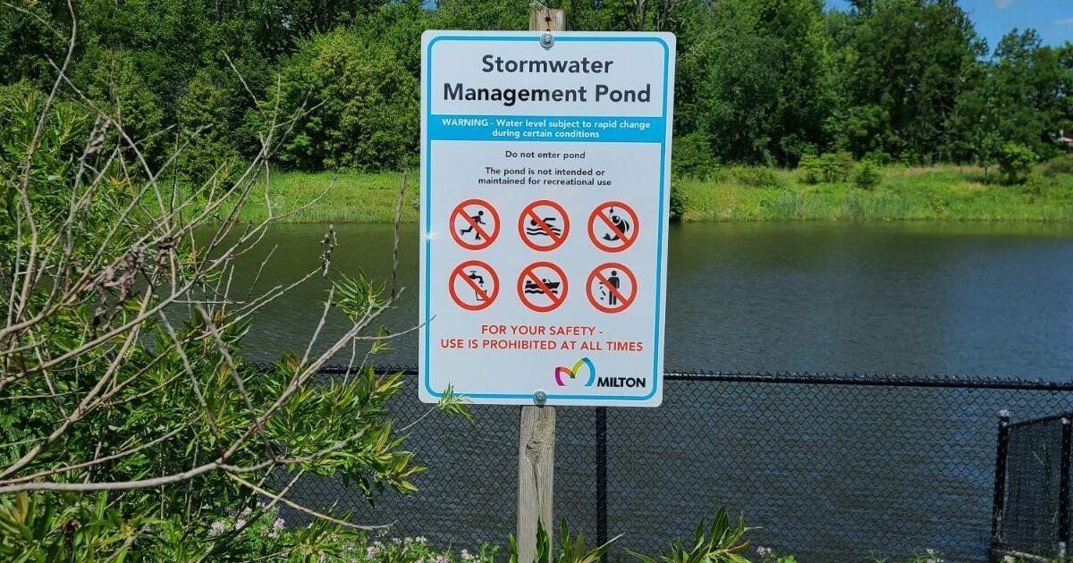 What’s going on here? New signs around Milton stormwater ponds