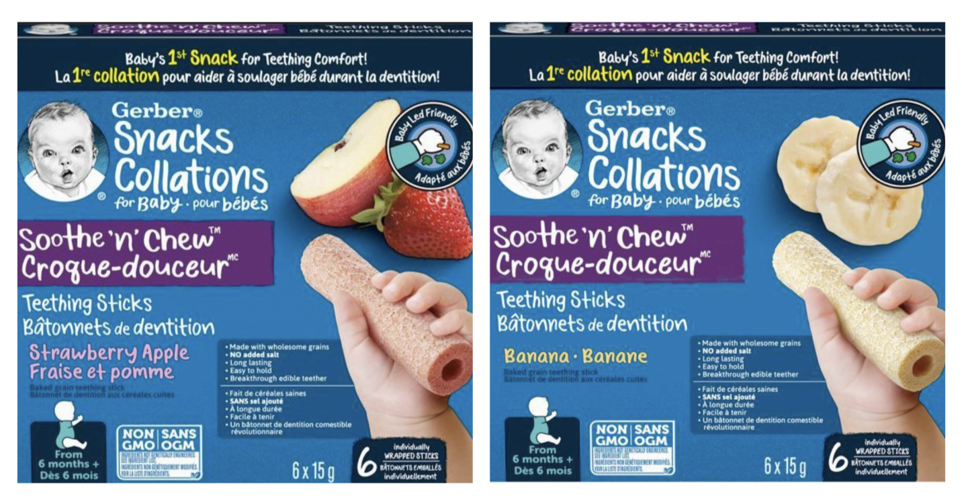 Recall warning for Gerber ‘teething sticks’ sold in Canada