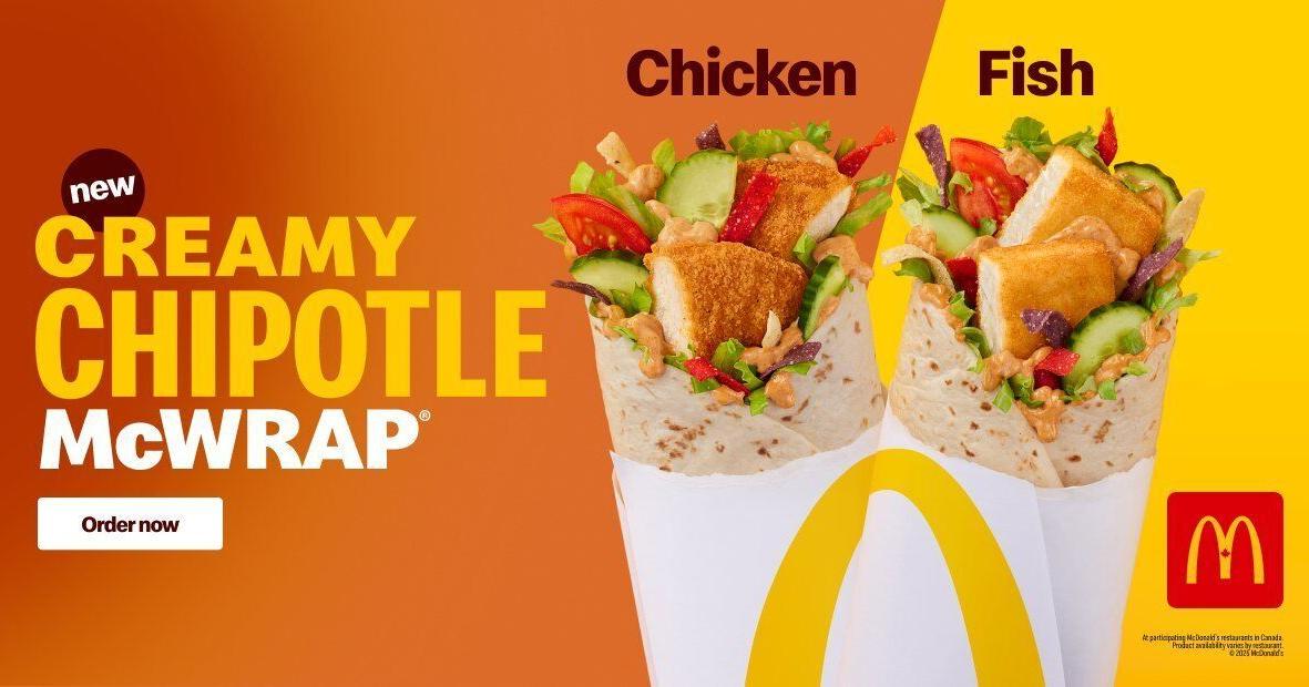 McDonald’s Canada reveals new chicken, fish McWrap lineup