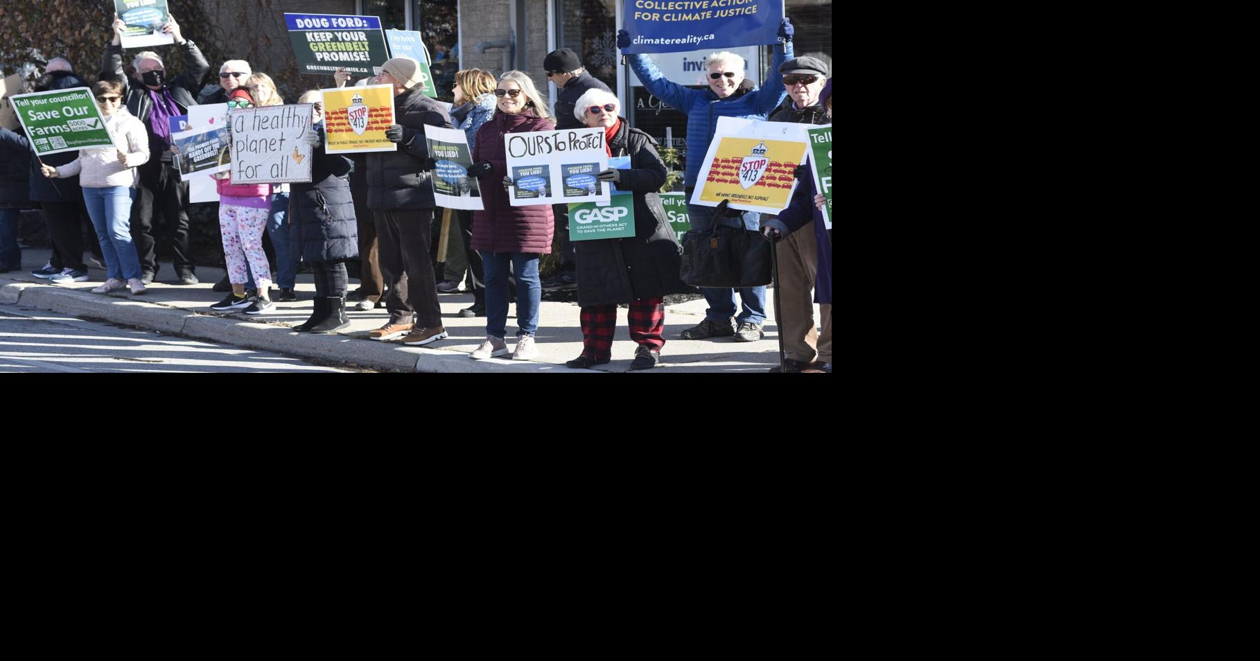 ‘Hands off’ protesters in Oakville call on Province to scrap plans to ...