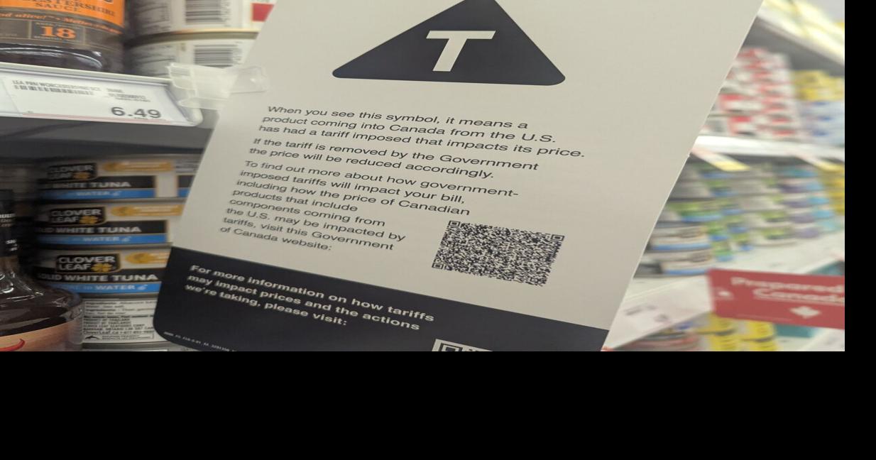 Tariff tags now appearing on Ontario grocery store shelves