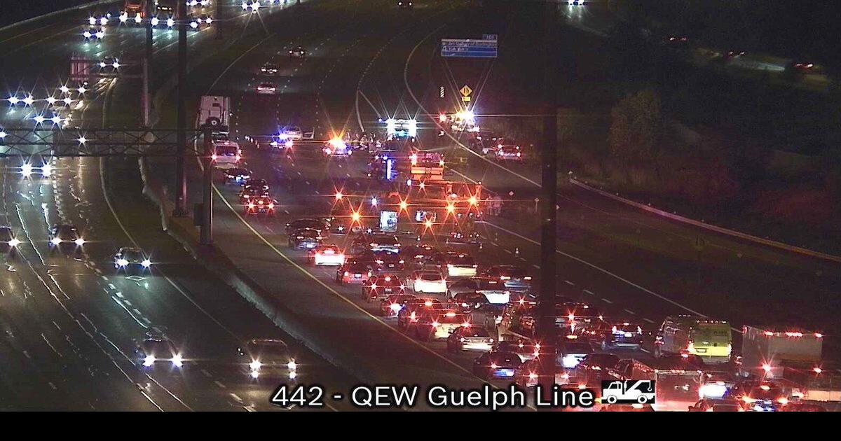 Rollover crash on QEW in Burlington leaves multiple lanes and on-ramp ...