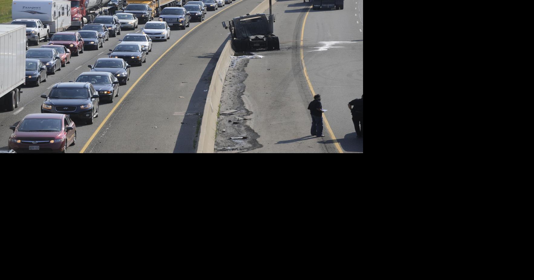 401 truck fire causes delays