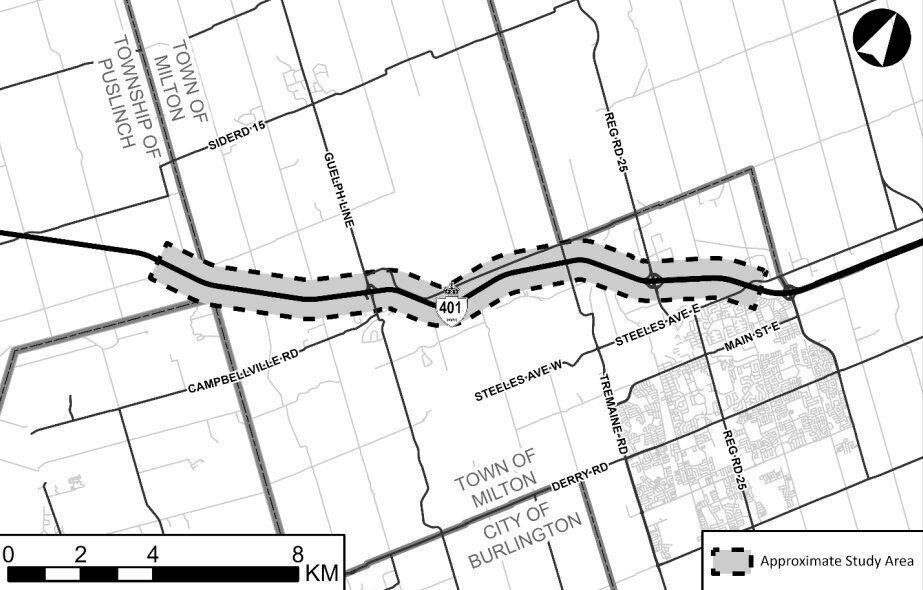 Preliminary study underway to widen Hwy. 401 through Milton