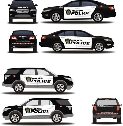 Black and white police cruisers coming to Halton