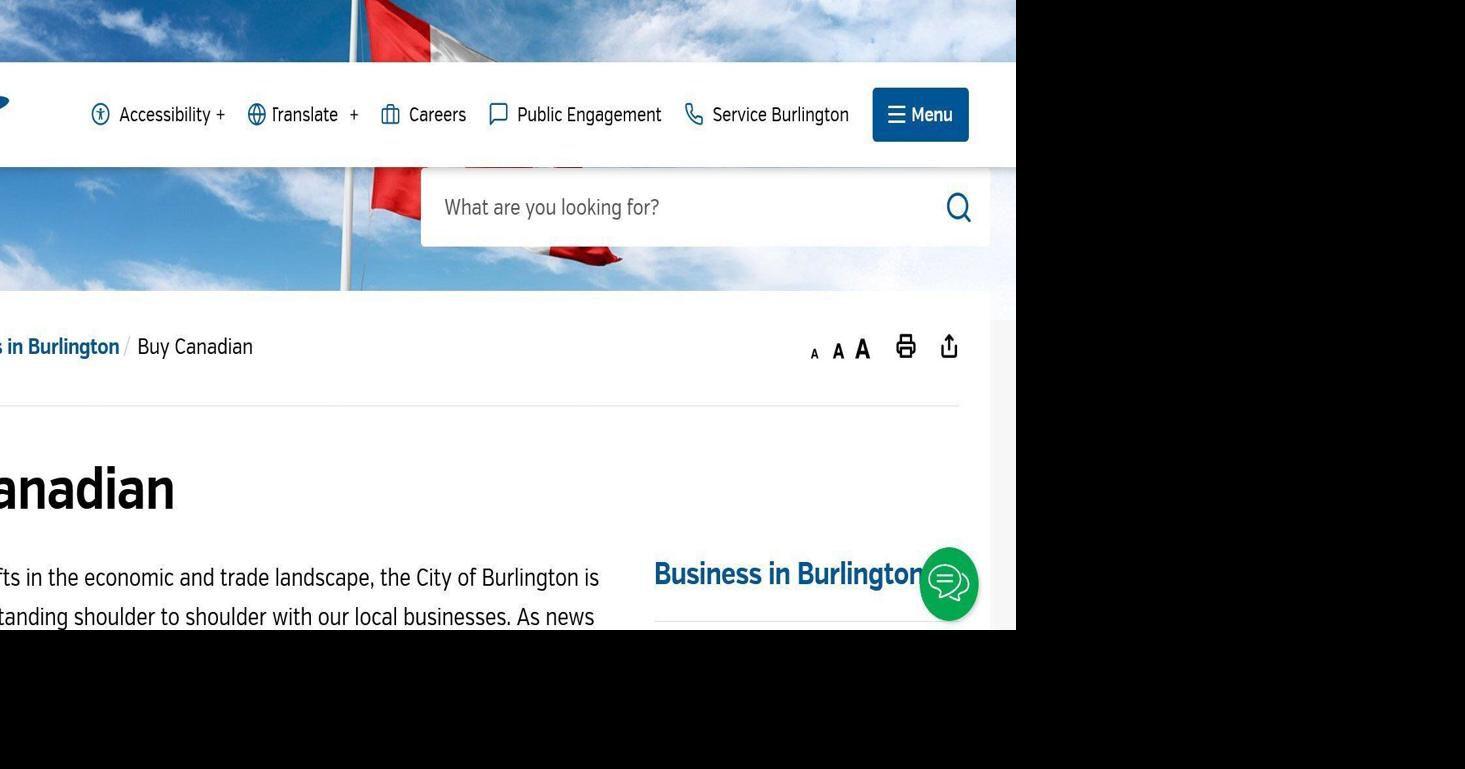 5 things about City of Burlington Buy Canadian webpage