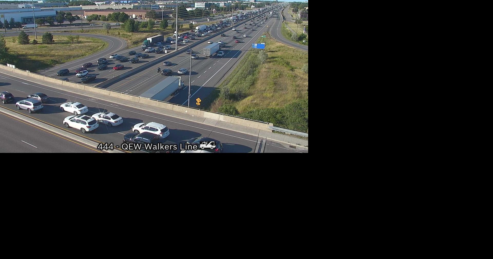 Traffic delays on QEW in Burlington following collision