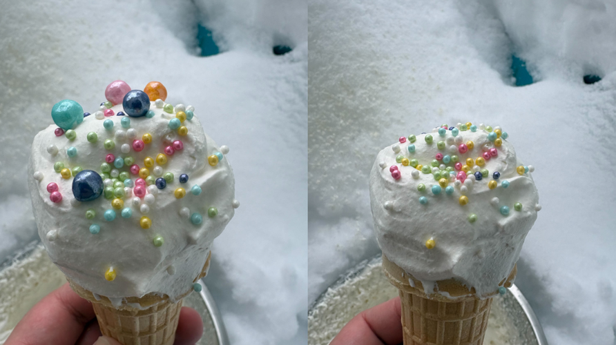 I made the viral snow ice cream with just 3 ingredients
