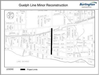 Burlington Guelph Line lane restrictions for road work