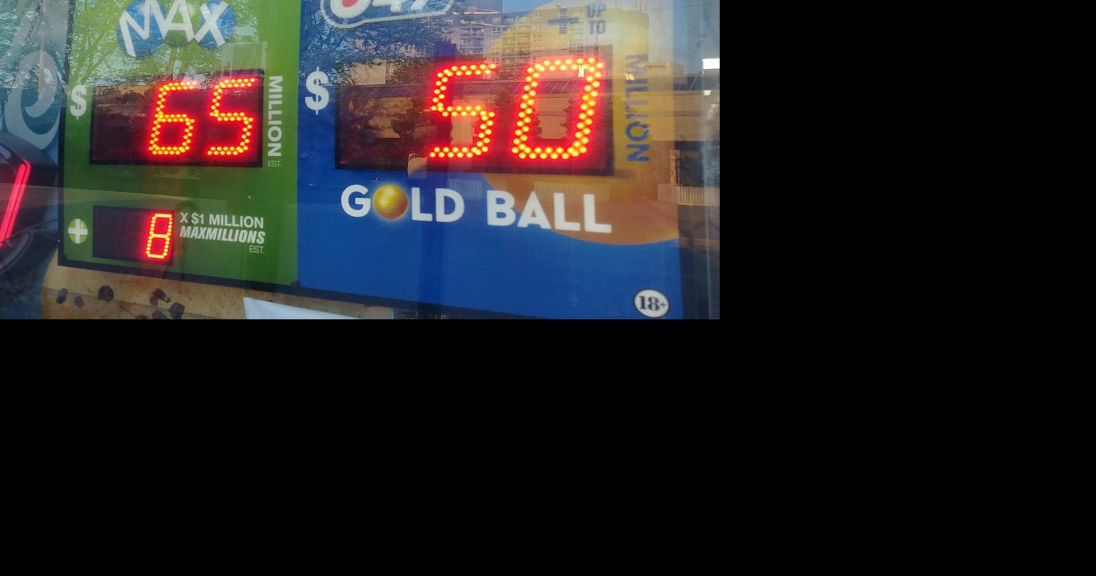 Lotto Max and Lotto 6/49 jackpots swell to $65M and $50M
