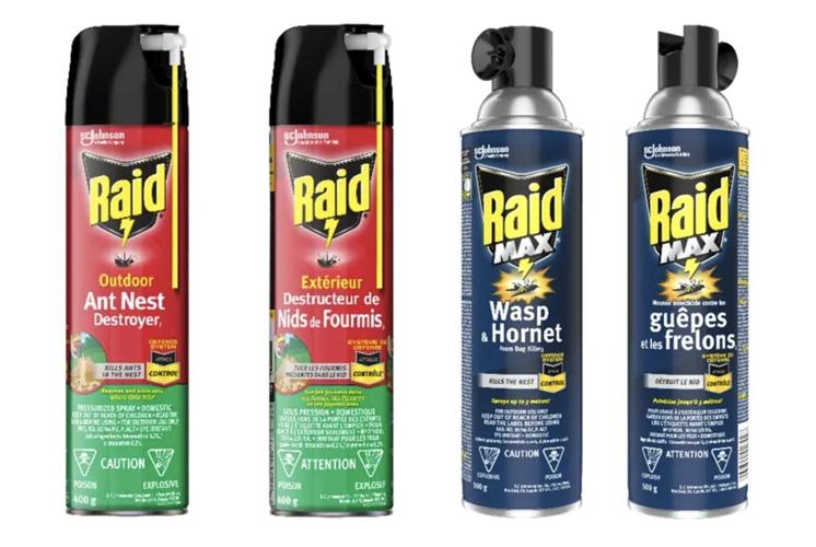 Product recall issued for Raid bug killers sold in Canada