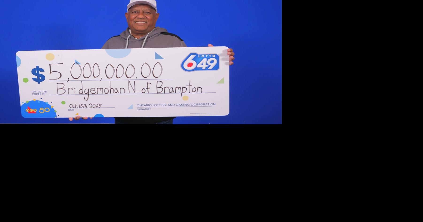 OLG winners October 2025: 124 prizes, $5M Brampton ticket