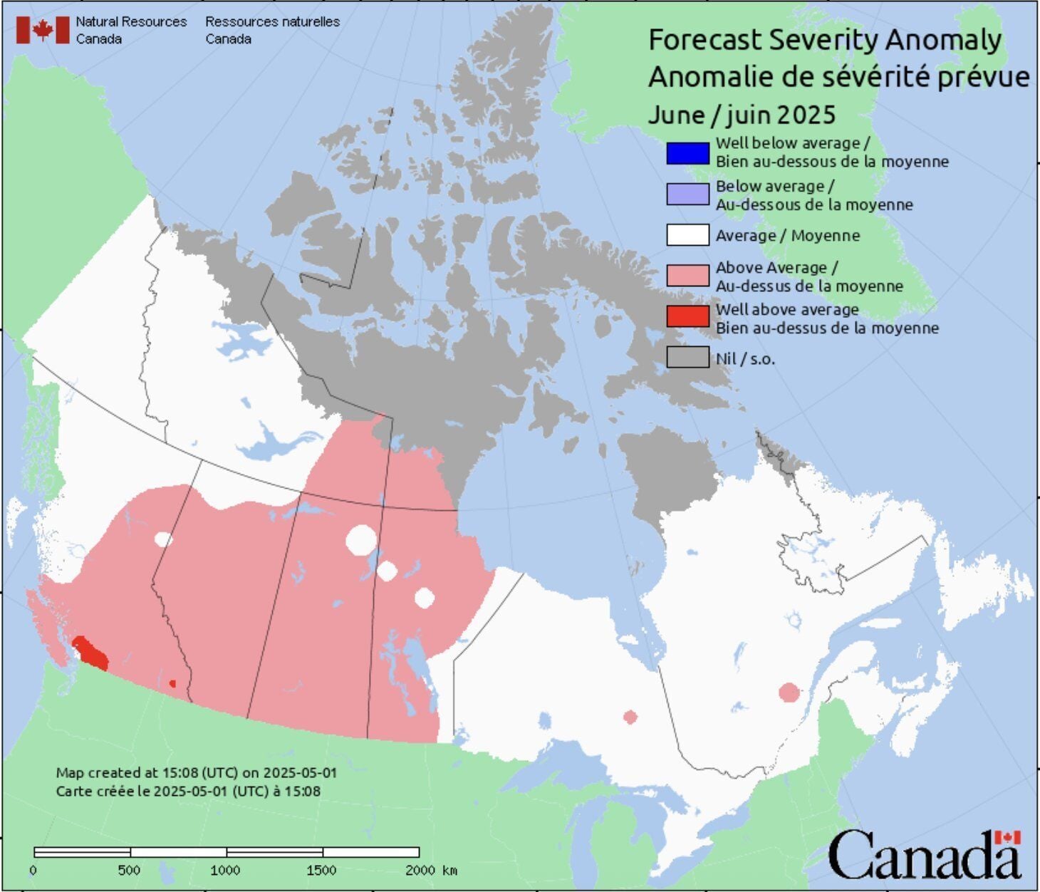 What Canadian cities are most at risk of wildfires in 2025?