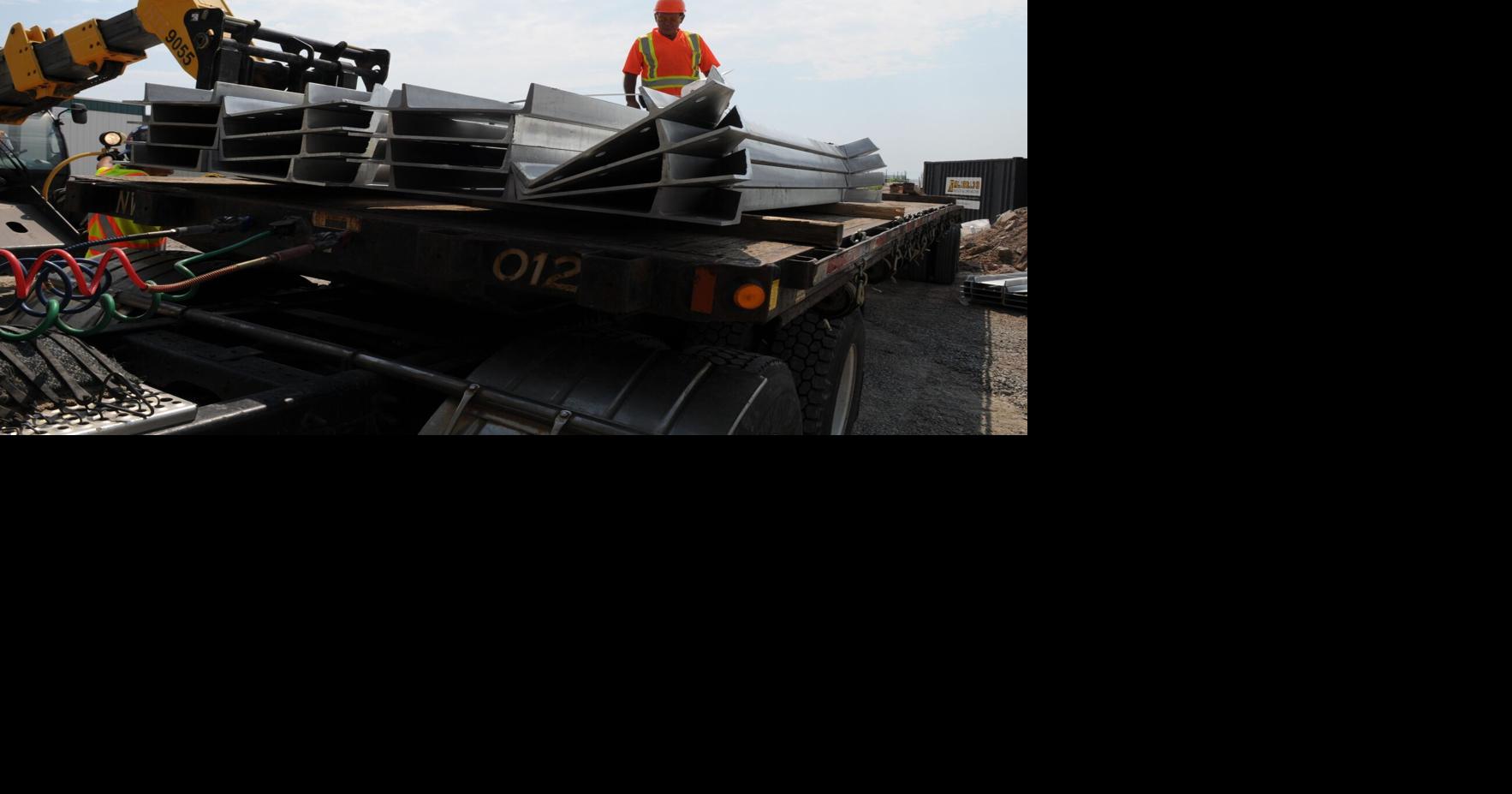 Pier steel girder, diaphragms arrive in Burlington