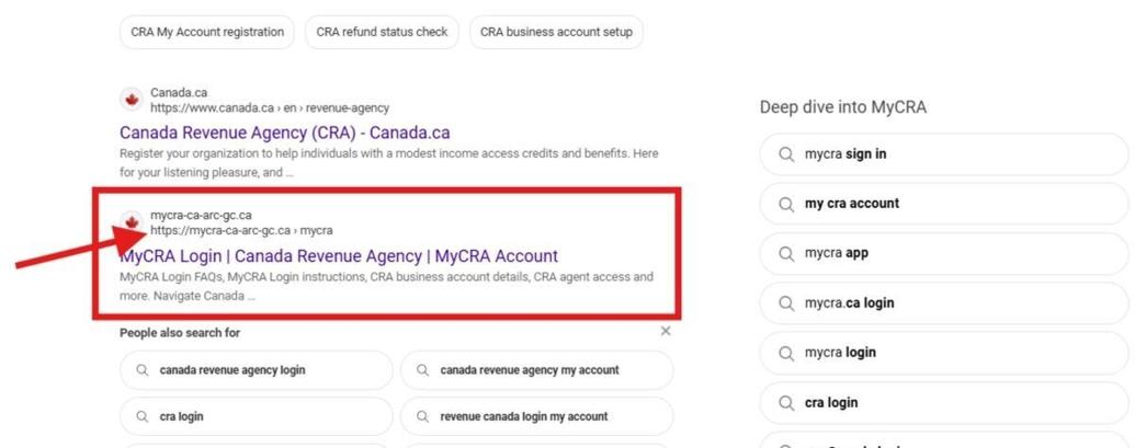 How to spot fake CRA account pages in search results