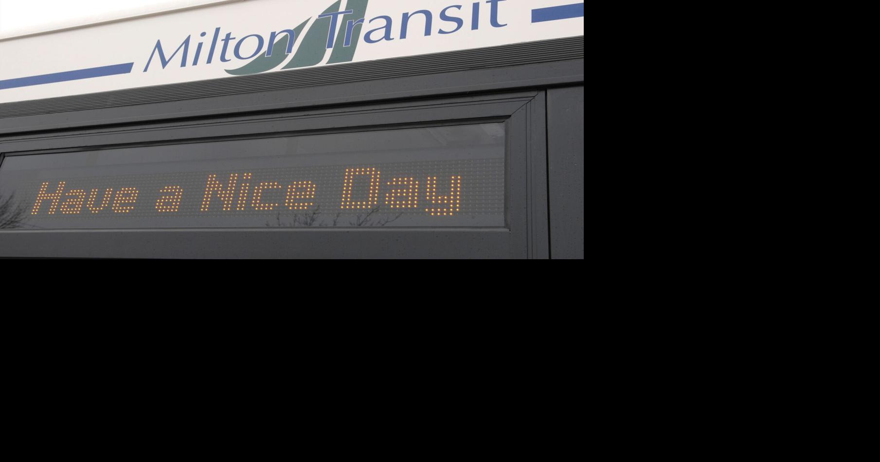 Milton Transit rolls out schedule and service changes