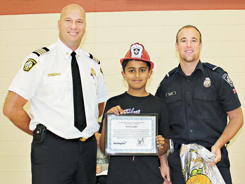 John W. Boich student receives fire citation