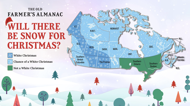 Is Old Farmer’s Almanac white Christmas prediction right?