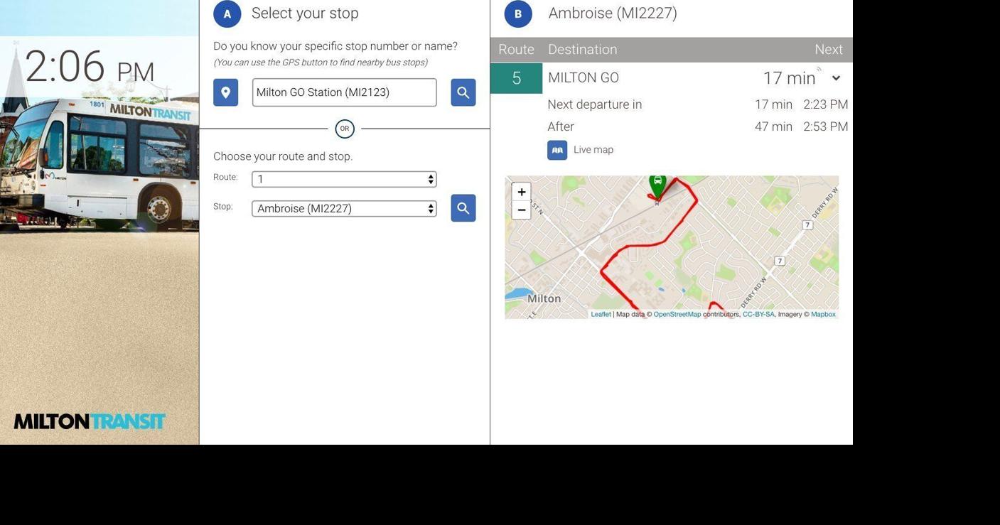 This tool lets you track Milton Transit buses in real time