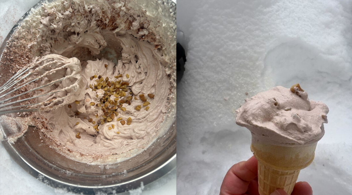 I made the viral snow ice cream with just 3 ingredients