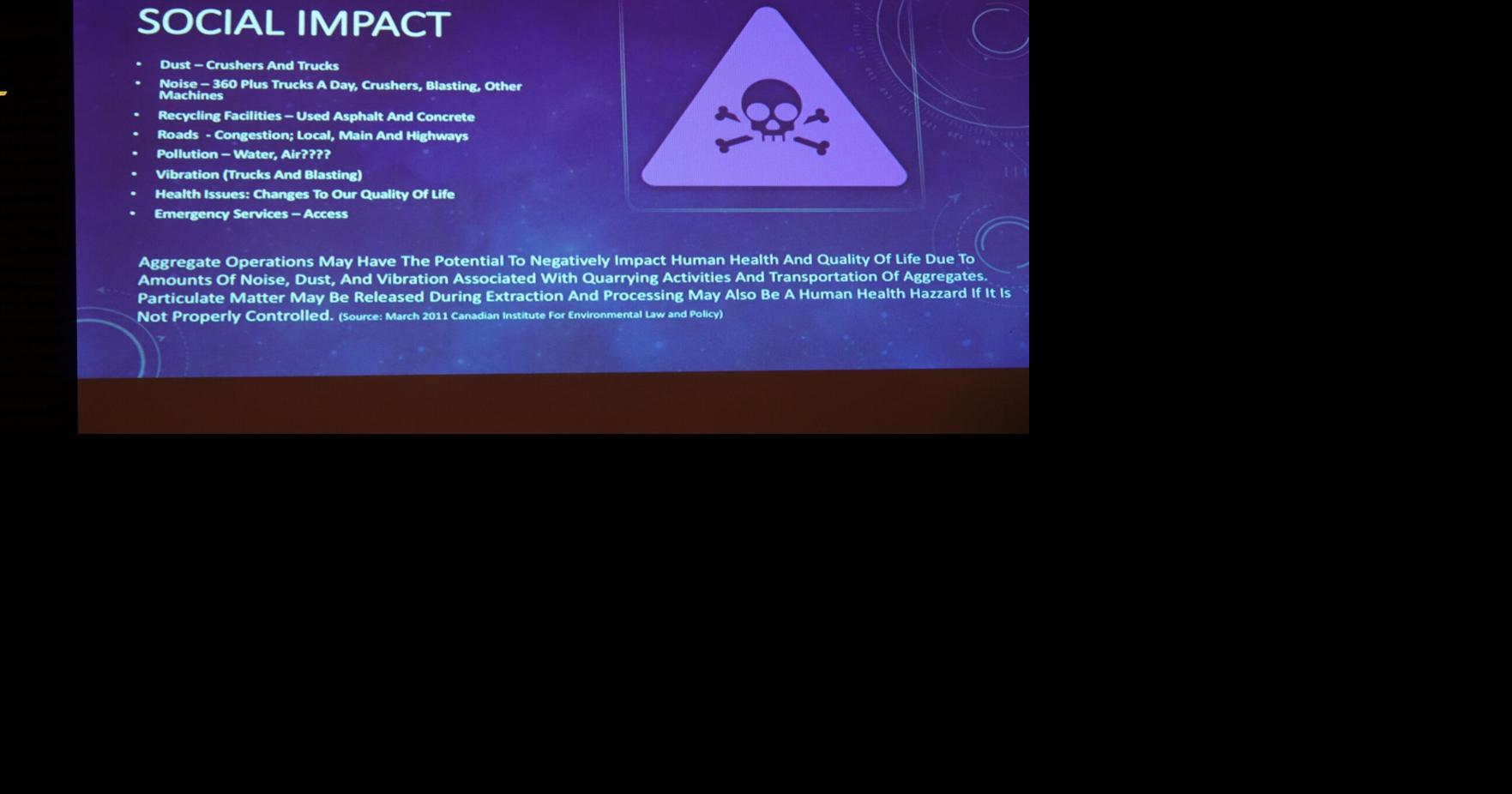 Residents hear the reality of having quarry in their neighbourhood