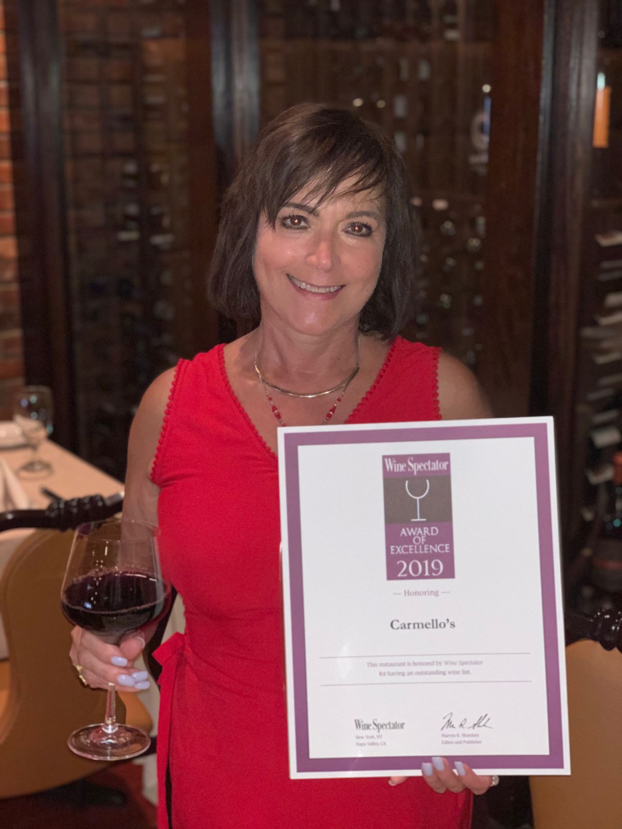 Carmello's wins Wine Spectator Magazine's 2019 Award of Excellence ...