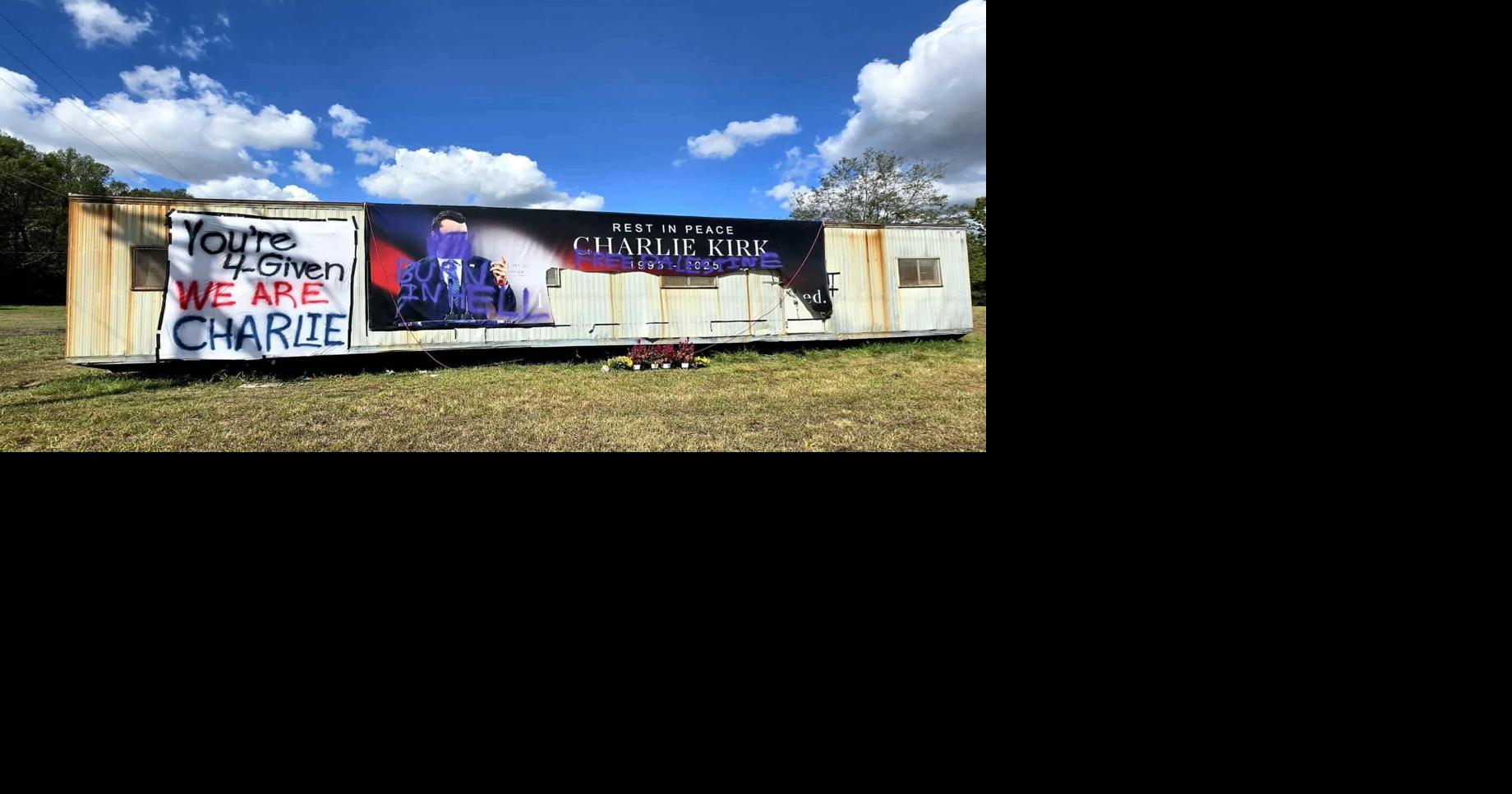 Charlie Kirk banner vandalized in Culpeper | InsideNoVa Culpeper ...