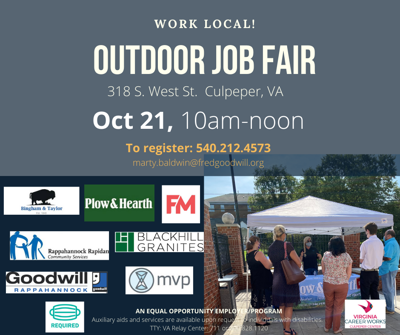 Outdoor job fair set for Oct. 21 | InsideNoVa Culpeper - Culpeper Times ...
