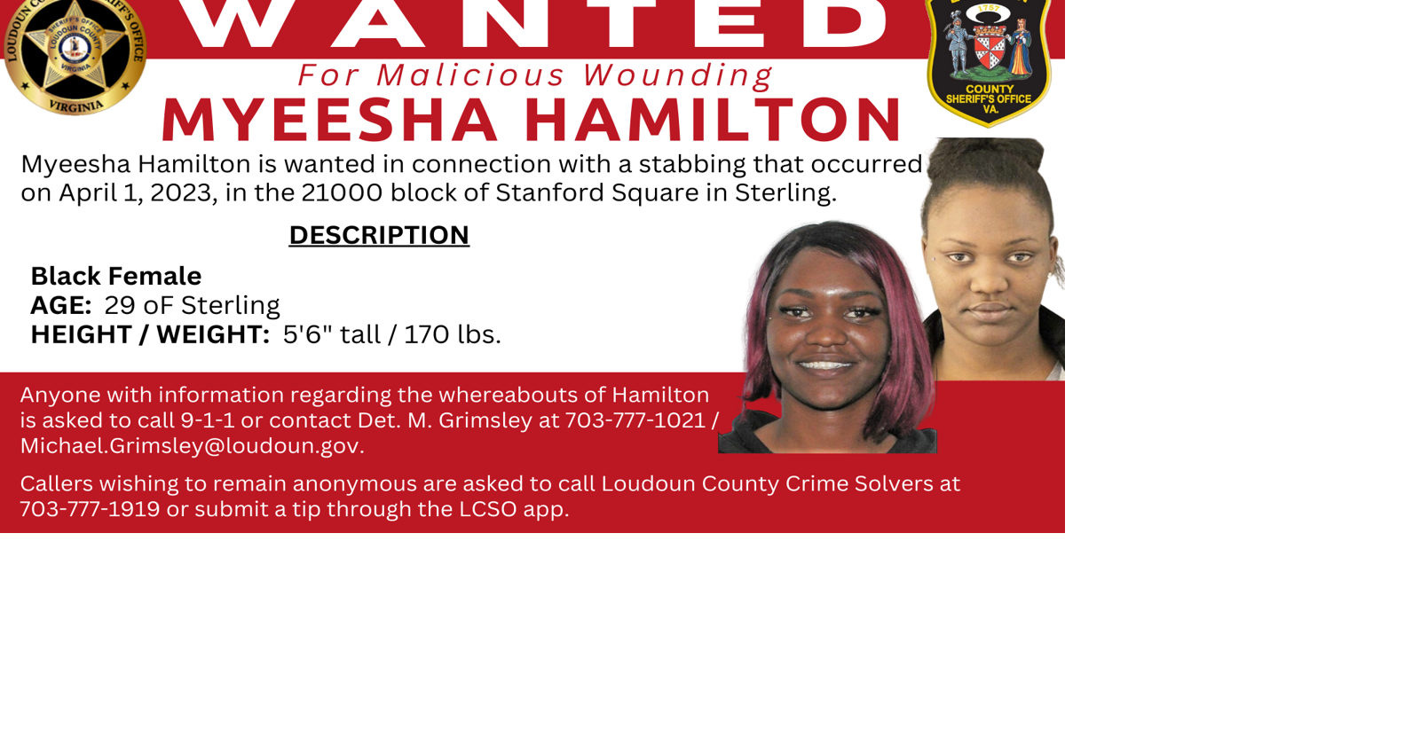 Sterling woman wanted in stabbing | Headlines | insidenova.com