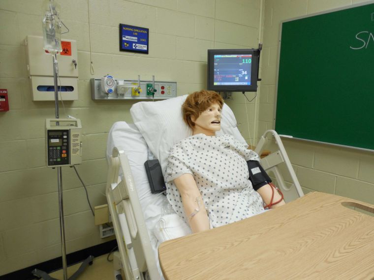 Student nurses train in renovated lab with interactive mannequin ...