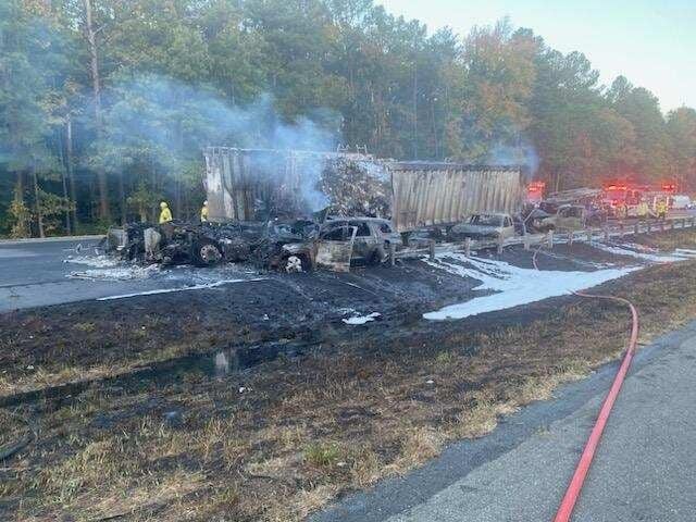 UPDATED: I-95 south reopens after fiery truck crash, expect major delays around Fredericksburg ...