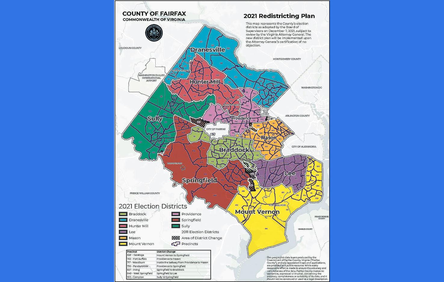 Democrats support, Herrity criticizes redrawn Fairfax supervisor ...