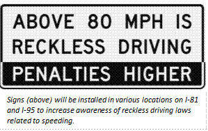 New VDOT signs alert drivers to reckless driving law | Headlines ...