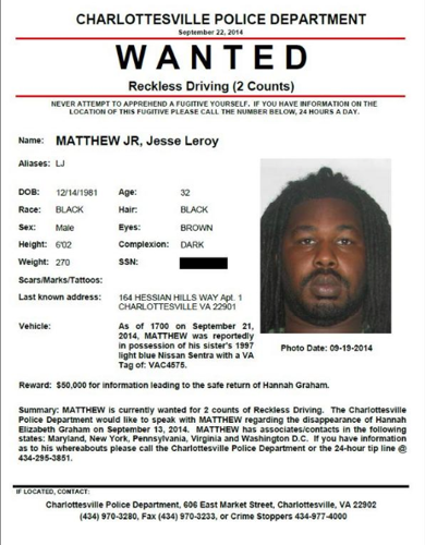 UPDATED: Police release wanted poster in Hannah Graham’s disappearance ...