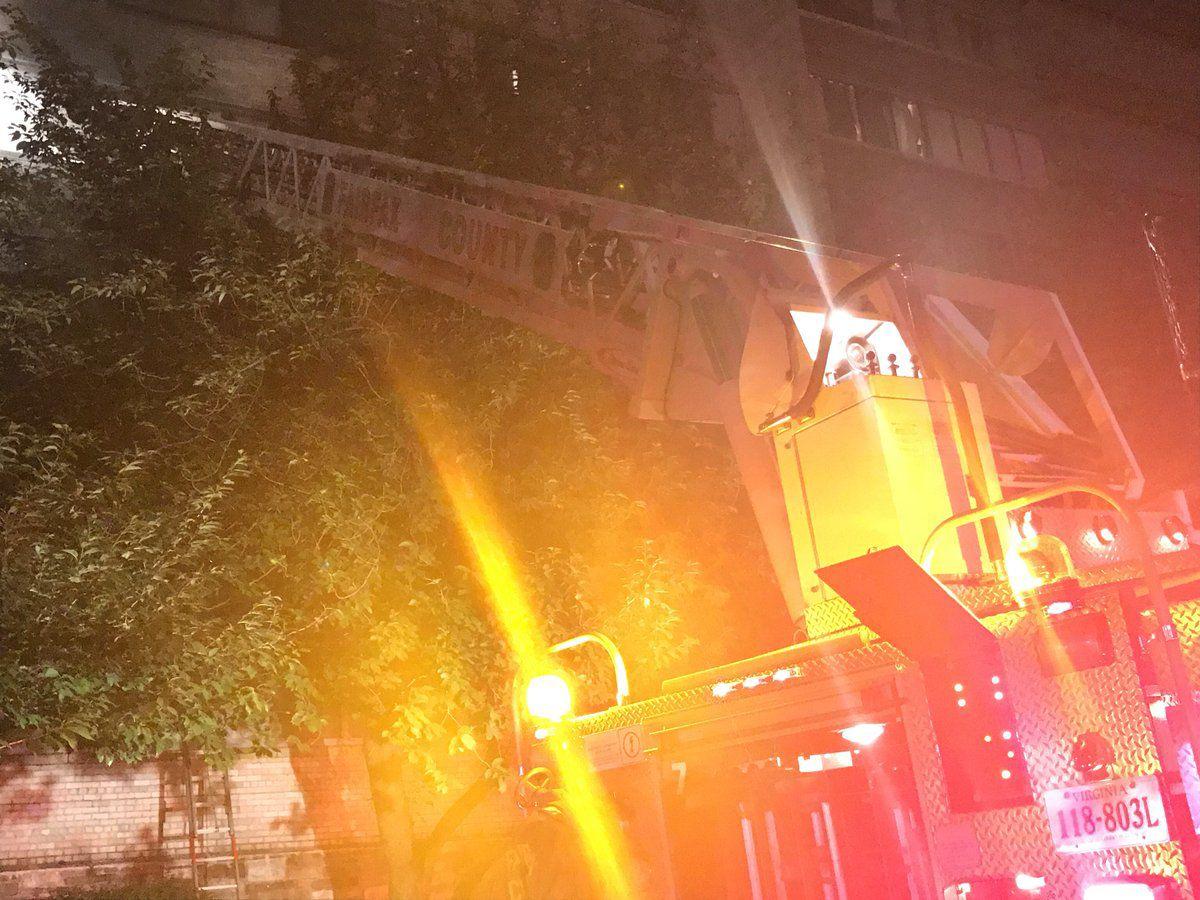 High-rise fire in Alexandria: Ladder crews rescue several residents ...