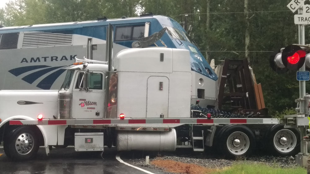 Amtrak train hits tractor trailer in North Stafford | news/stafford ...