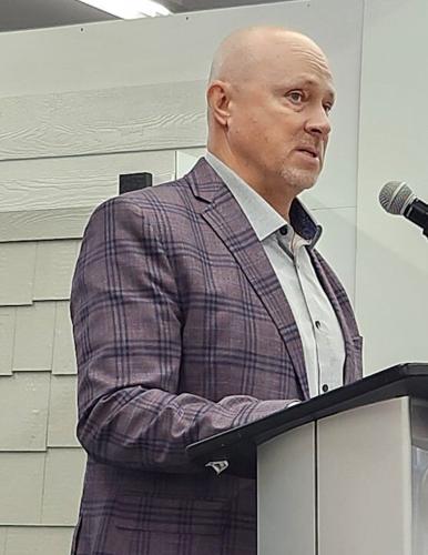 Patrick Morin banner flying at Bytown Lumber Carleton Place