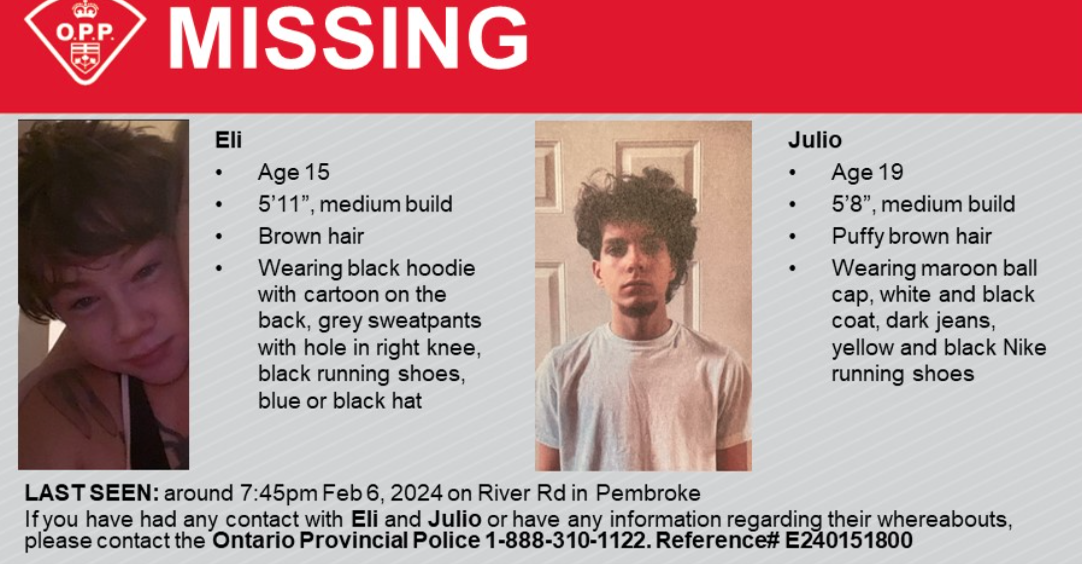 2 teens missing from Pembroke