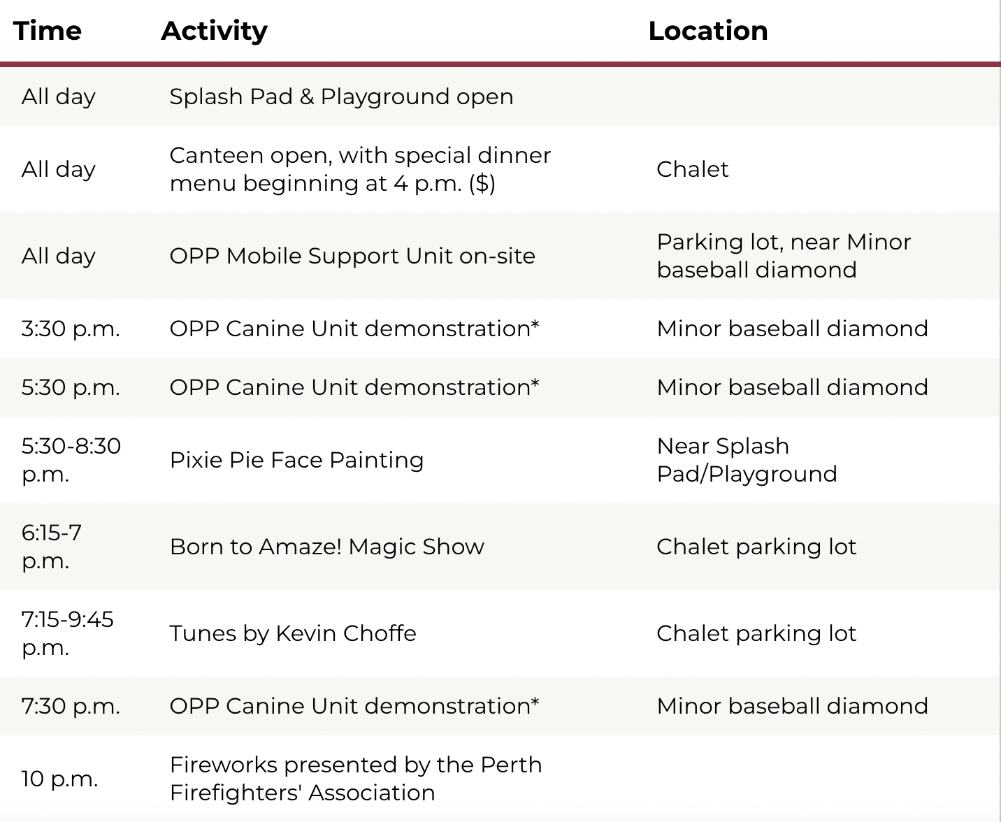 What to do on Canada Day in Perth?