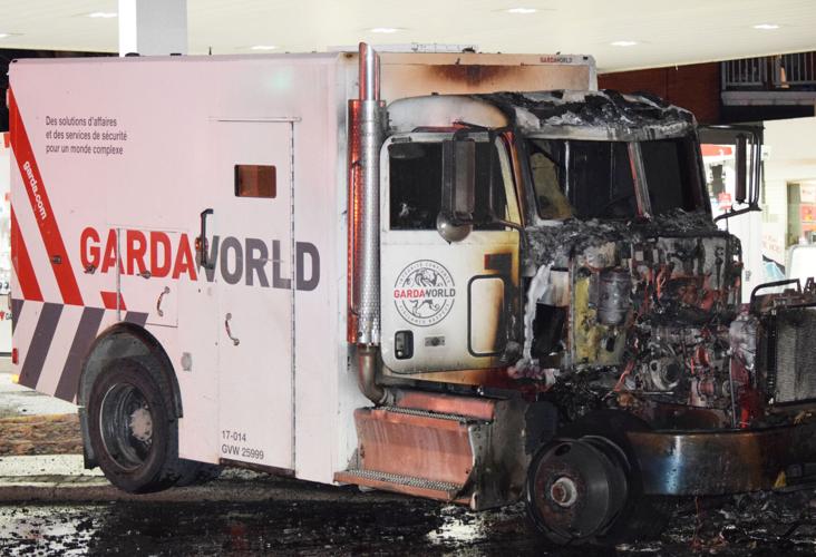 Carleton Place firefighters douse burning armoured truck downtown