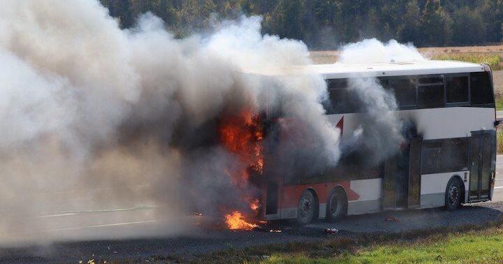 Bus fire shuts down westbound Highway 7 near Carleton Place