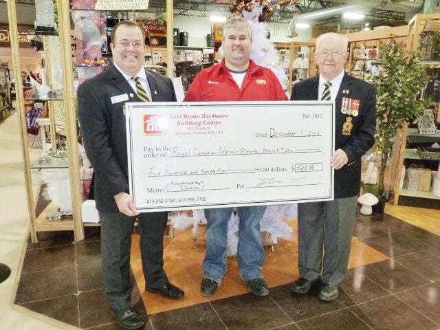 Almonte Legion kicks 2015 off with Levi Home Hardware donation