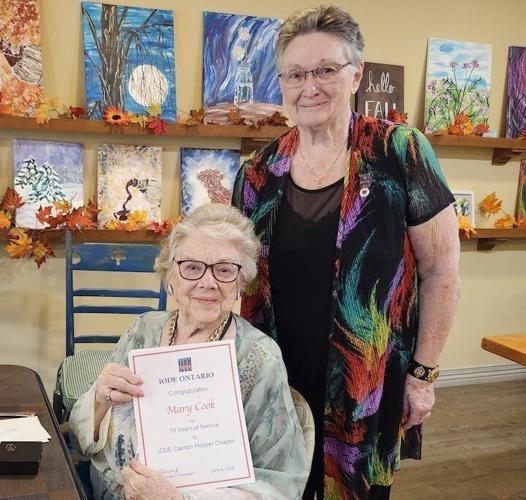 70-year IODE pin presented to Carleton Place’s Mary Cook