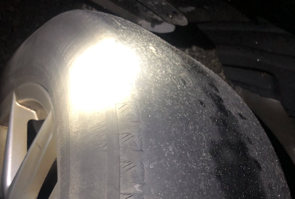 Person charged after driving with ‘completely bald tire’